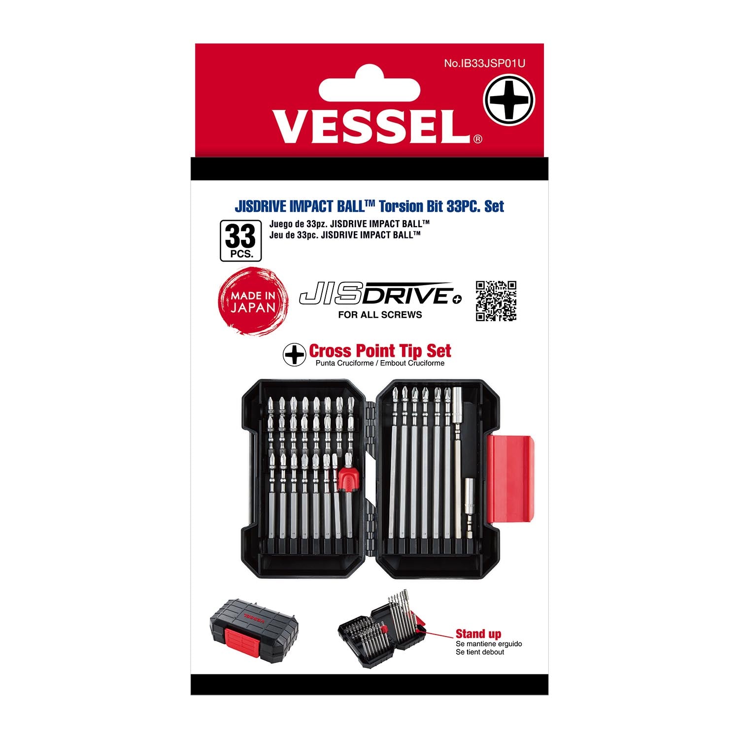 Vessel 33 pc. JISDRIVE Impact Ball Torsion Bit set (IB33JSP01U) – Harry ...