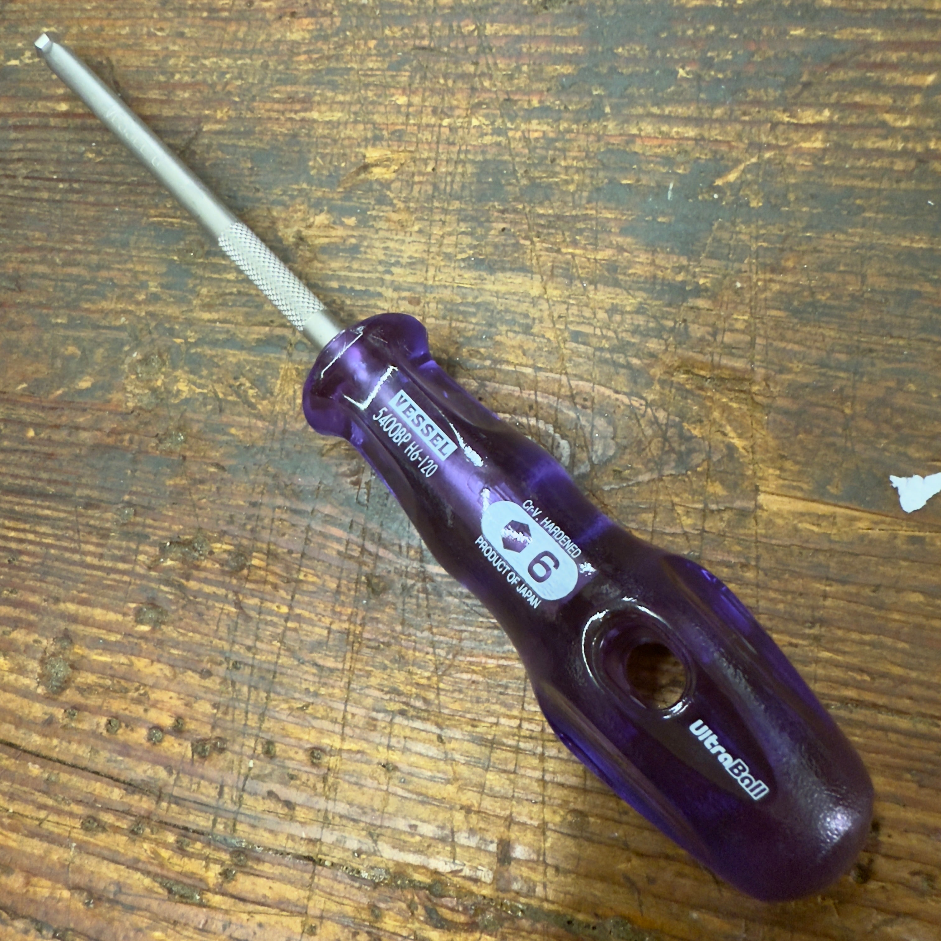 Vessel UltraBall Hex H6 x 120mm Power Grip Screwdriver (B5400BPH6120 ...