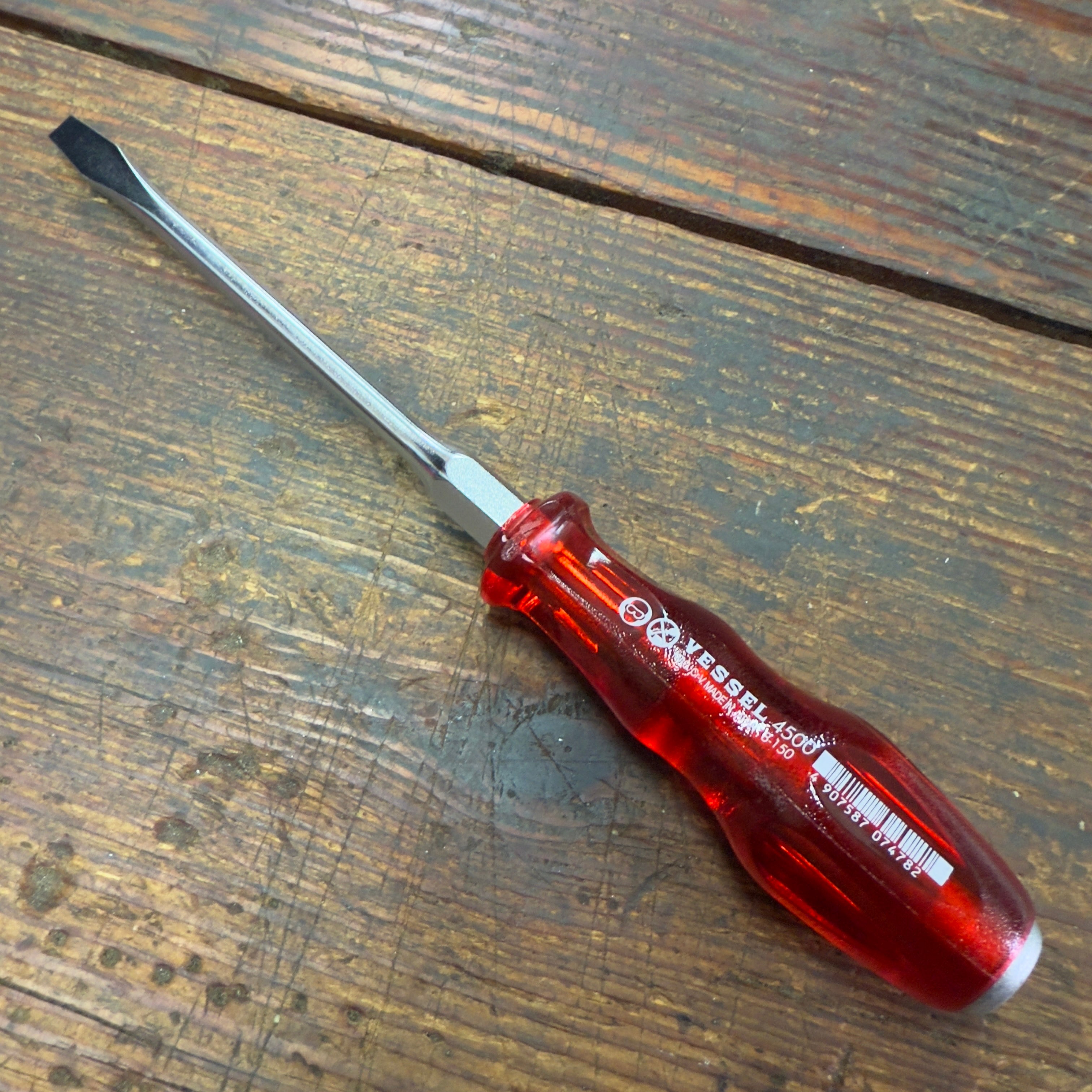 Vessel Slotted 8 x 150mm Power Grip Screw Driver (4500S8150) – Harry J ...