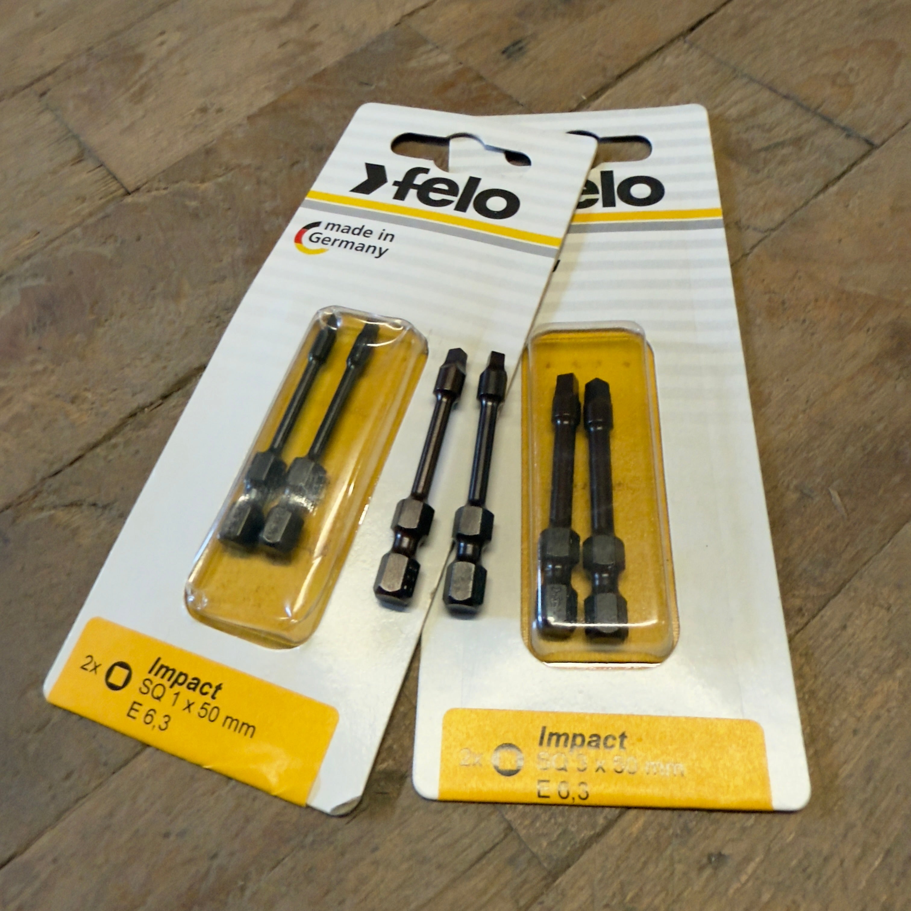 6 piece Felo Impact Bit Set 2" Square (#1, #2 & #3) – Harry J. Epstein Co.