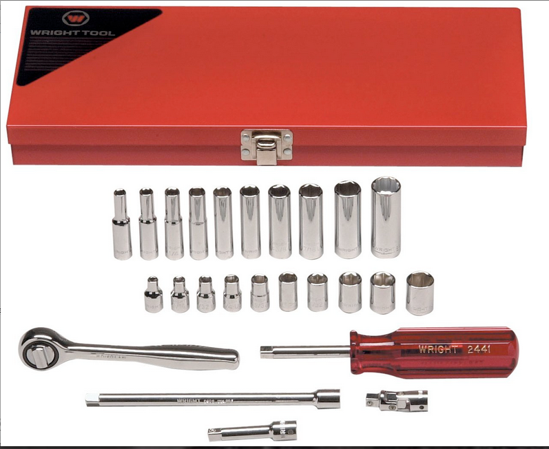 1/4" Drive 23 Piece 6 Point Standard & Deep Socket Set – Harry J ...