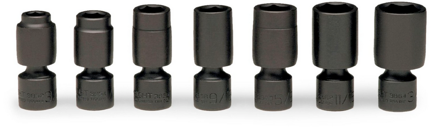 Wright Tool 332 7-Piece 6-Point Standard Universal Power Socket Set ...