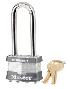 MasterLock #3LF 1-9/16" Wide Laminated Steel Pin Tumbler Padlock with 1 ...