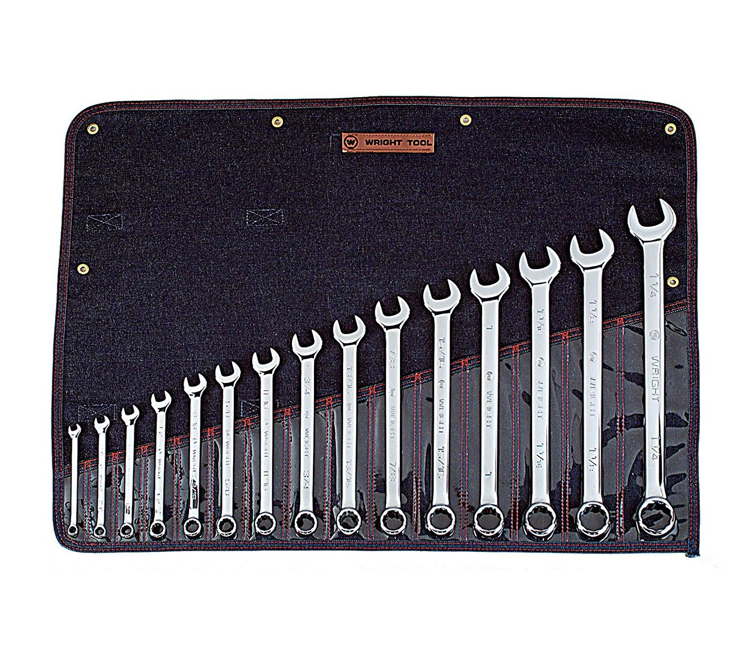 15 Piece Full Polish Combination Wrench Set 5/16" - 1-1/4" 12 Point ...