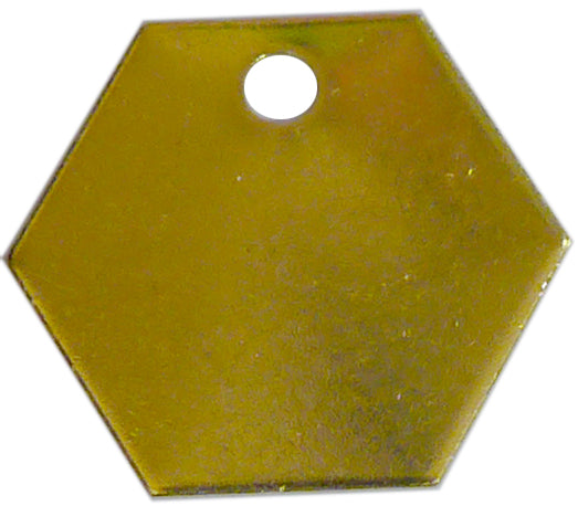 18 Gauge 1 1/4" Solid Brass Hexagon Tag – Harry J. Epstein Co.