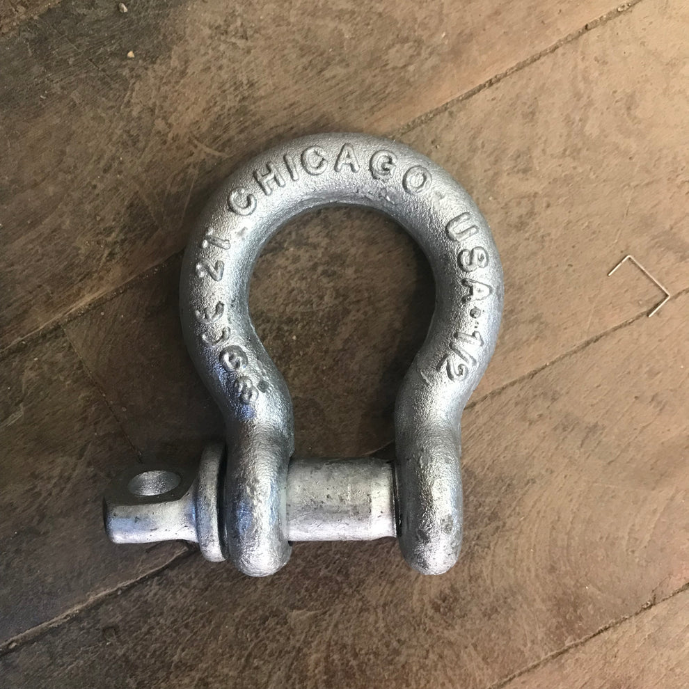 Chicago Hardware 1/2" Galvanized Anchor Screw Pin Shackle (20130-8 ...