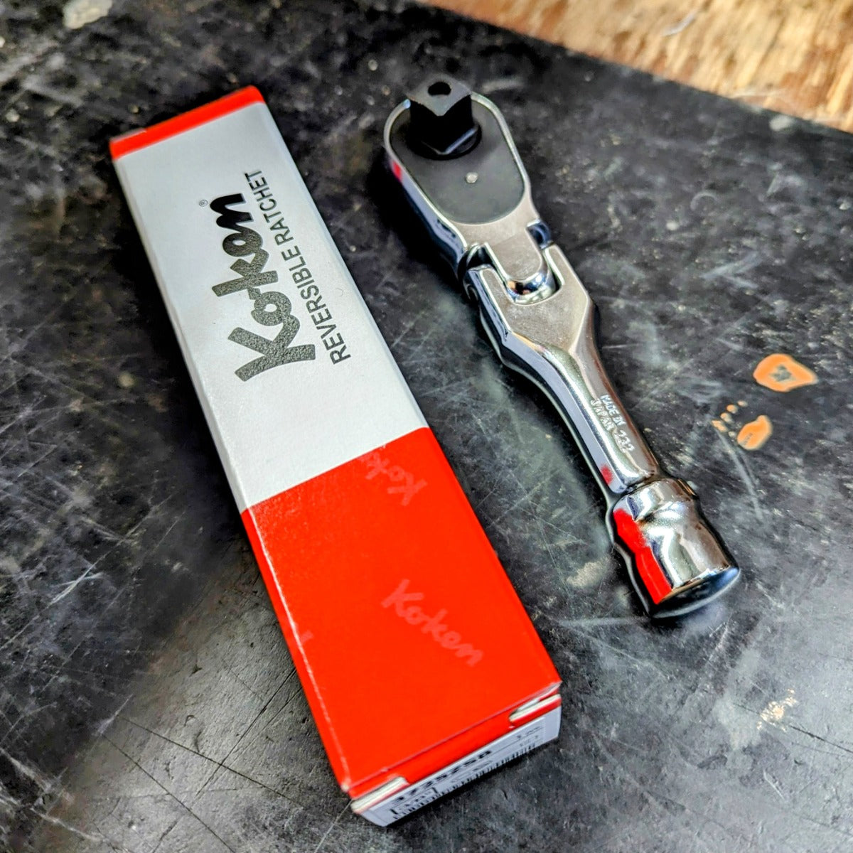 Koken 3/8" Drive Ratchet Handle (72 Teeth)-Stubby 100mm QR Z-Series (3 ...