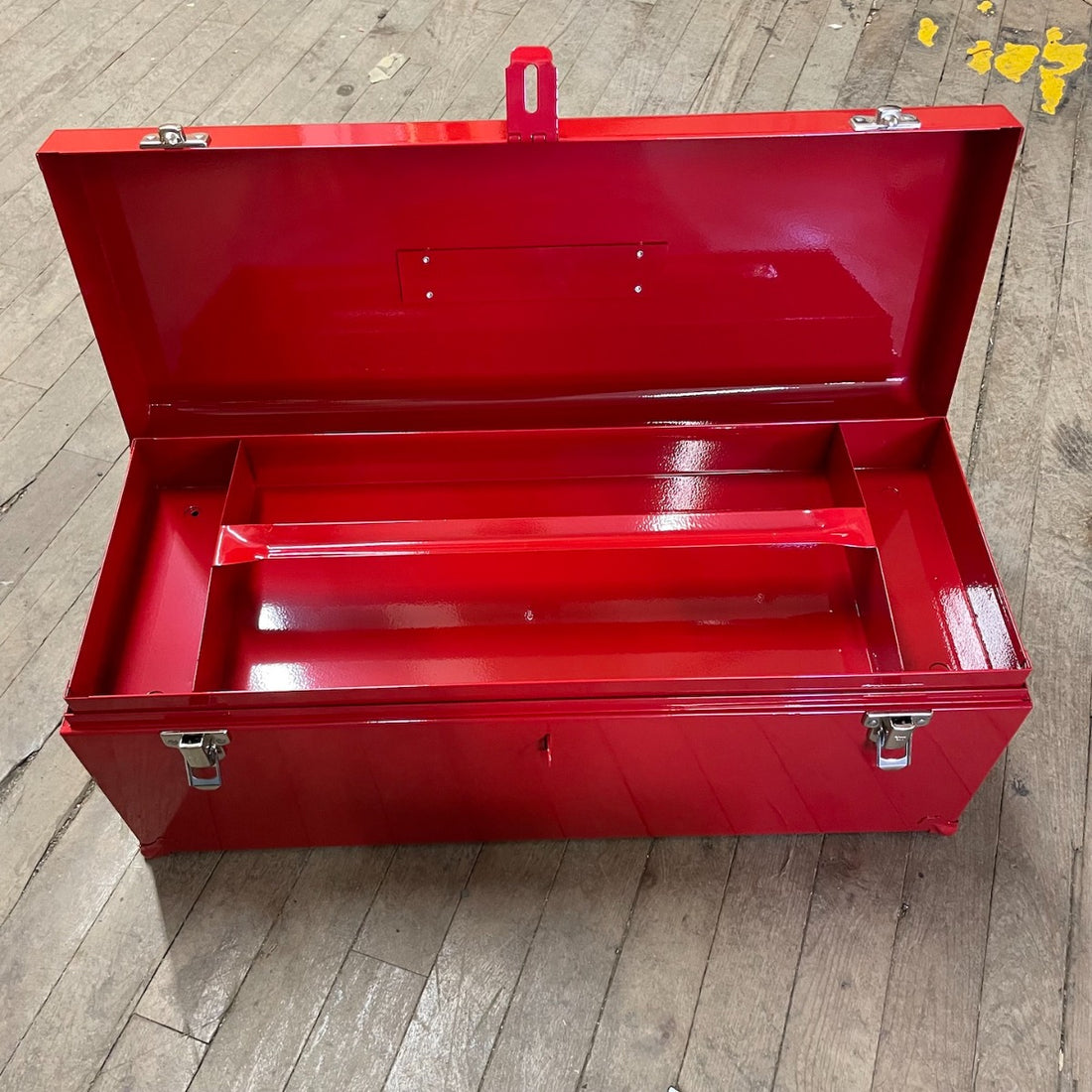 Valley Red Metal Tool Box w/ Handle and Tray 22 1/2" x 8 1/2" x 9" (VR ...