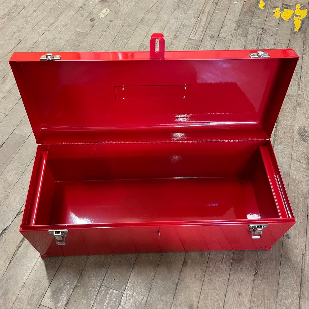 Valley Red Metal Tool Box w/ Handle and Tray 22 1/2" x 8 1/2" x 9" (VR ...